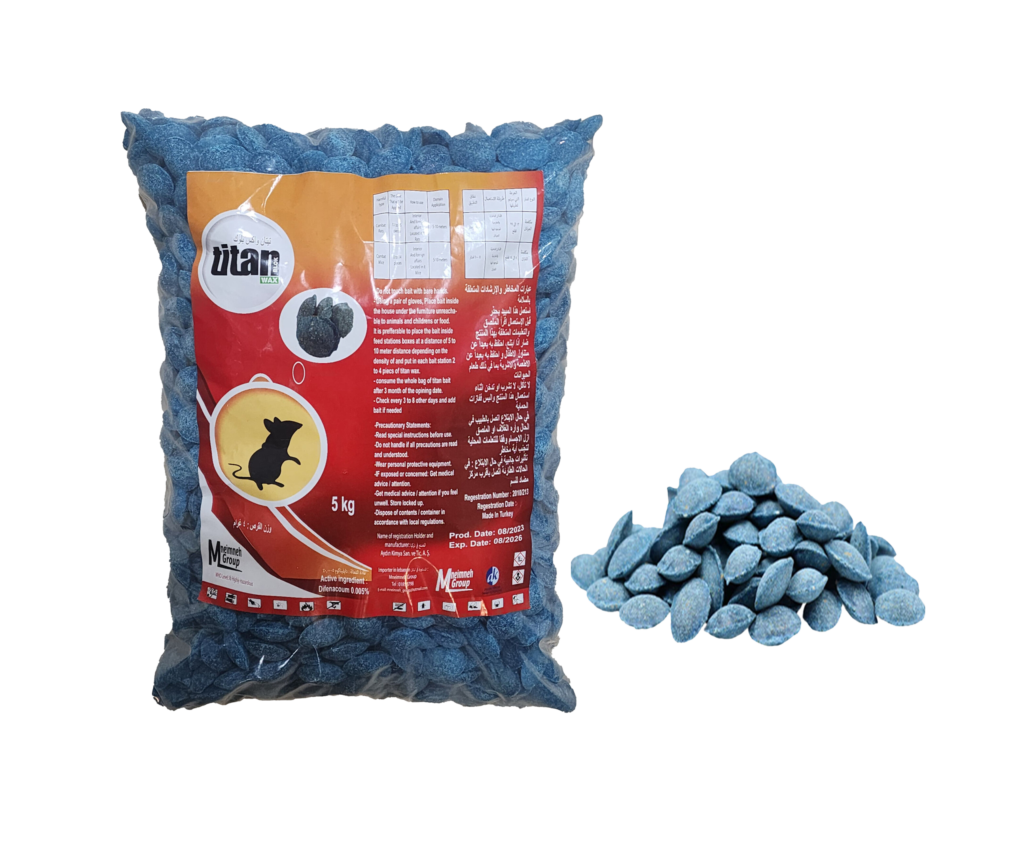 Titan Blue Wax Blocks 5kg Rodenticide - لوز جردون و فئران - Majama